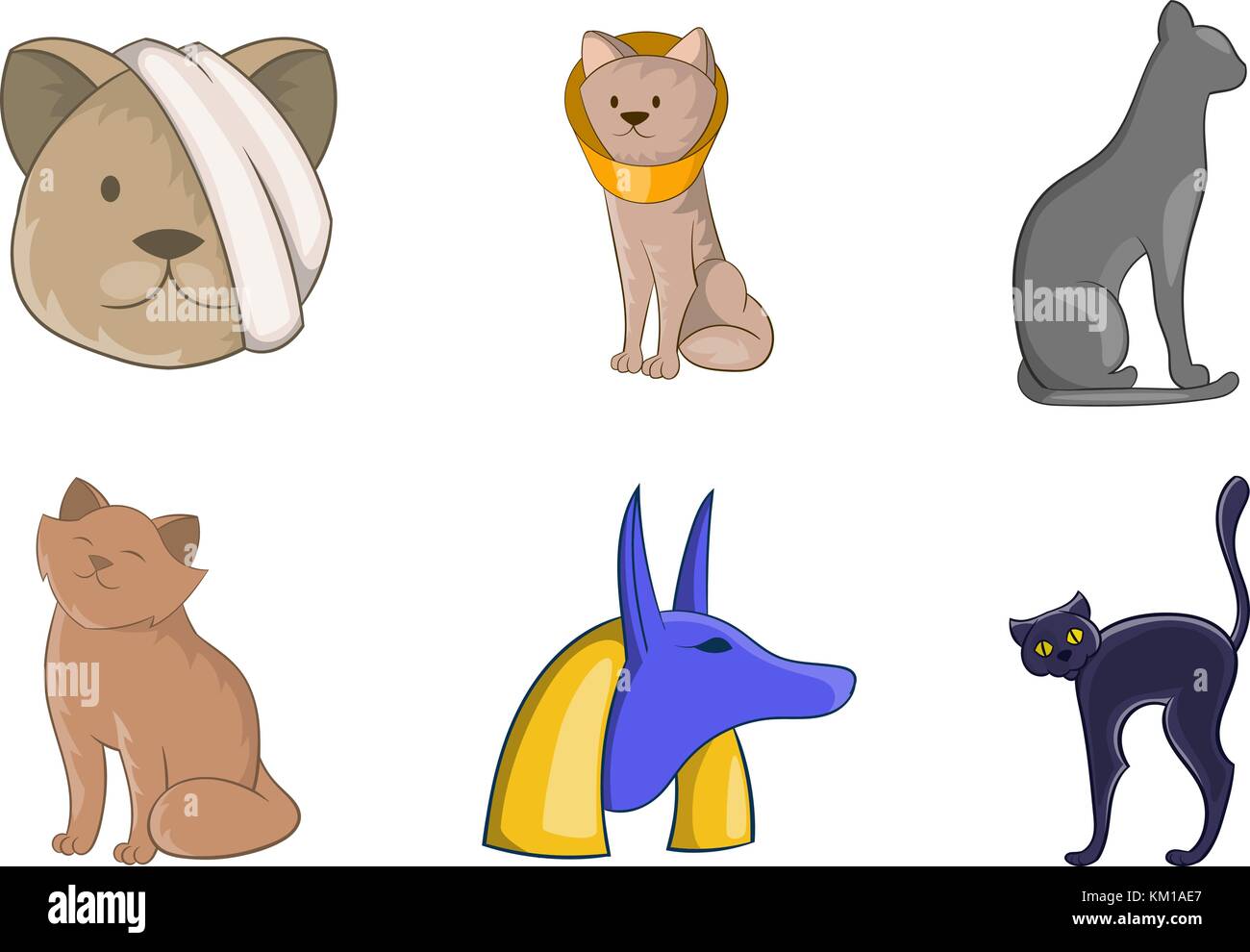 Cat icon set, cartoon style Stock Vector Image & Art - Alamy