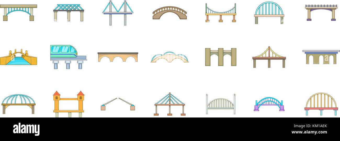 Bridge icon set, cartoon style Stock Vector Image & Art - Alamy