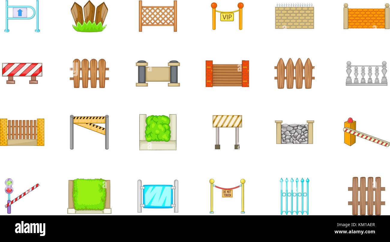 Barrier icon set, cartoon style Stock Vector Image & Art - Alamy