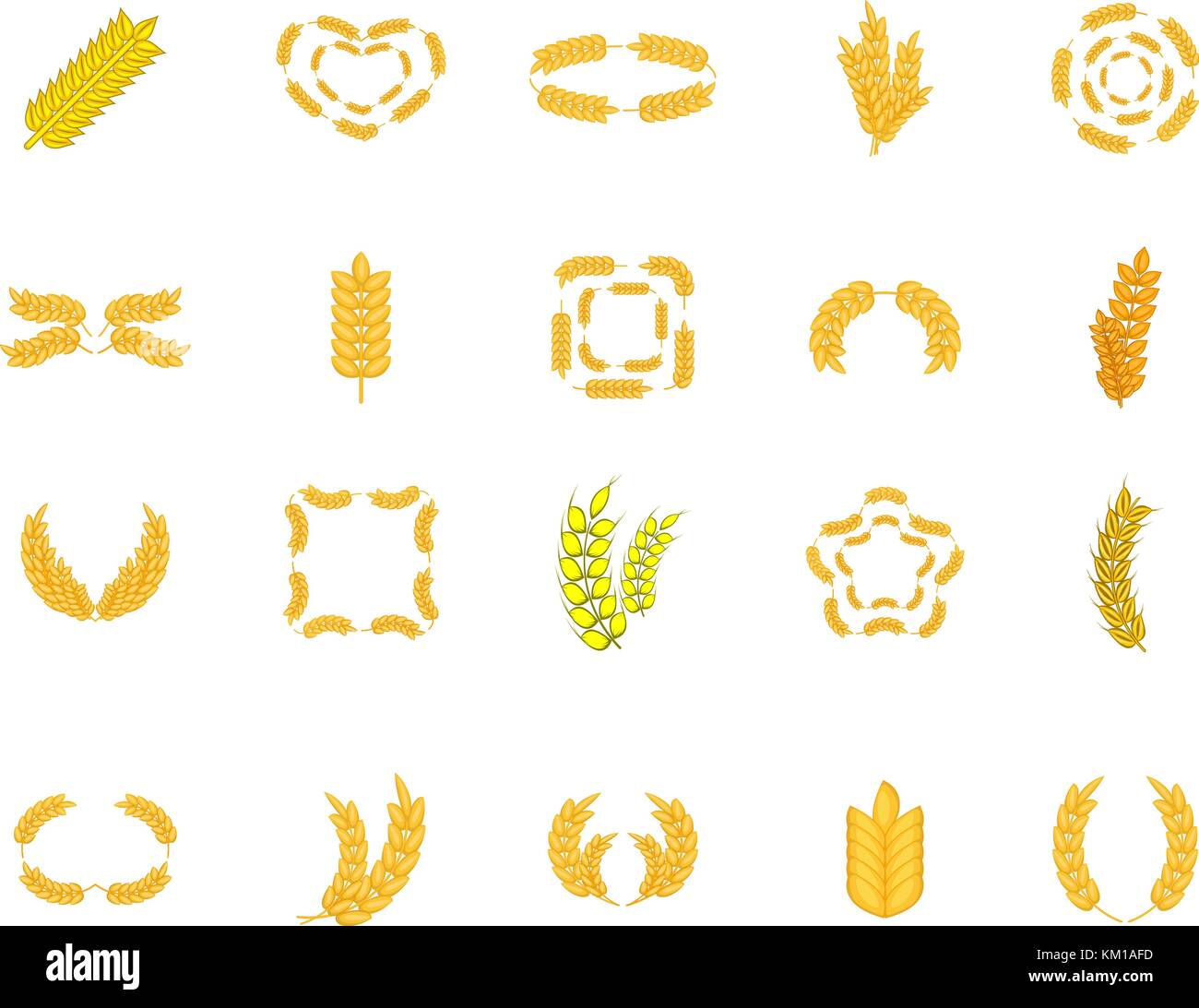Wheat icon set, cartoon style Stock Vector Image & Art - Alamy