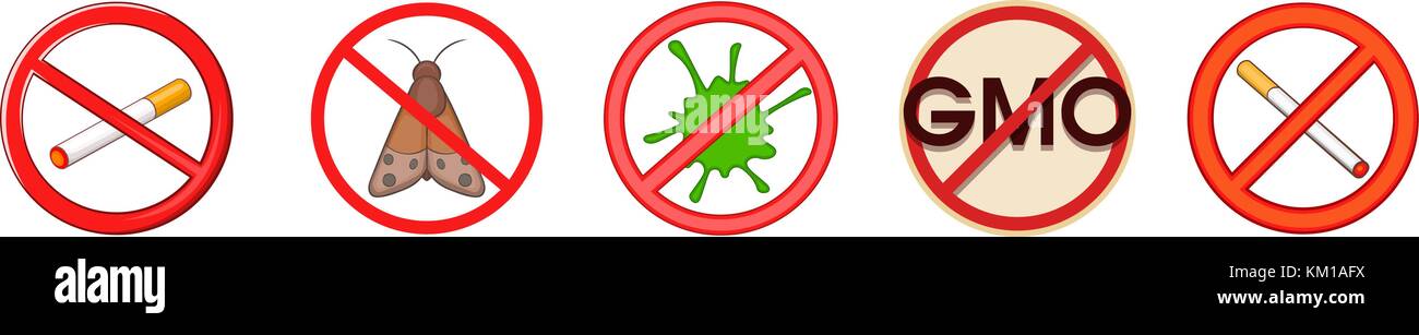 Restricted sign icon set, cartoon style Stock Vector Image & Art - Alamy