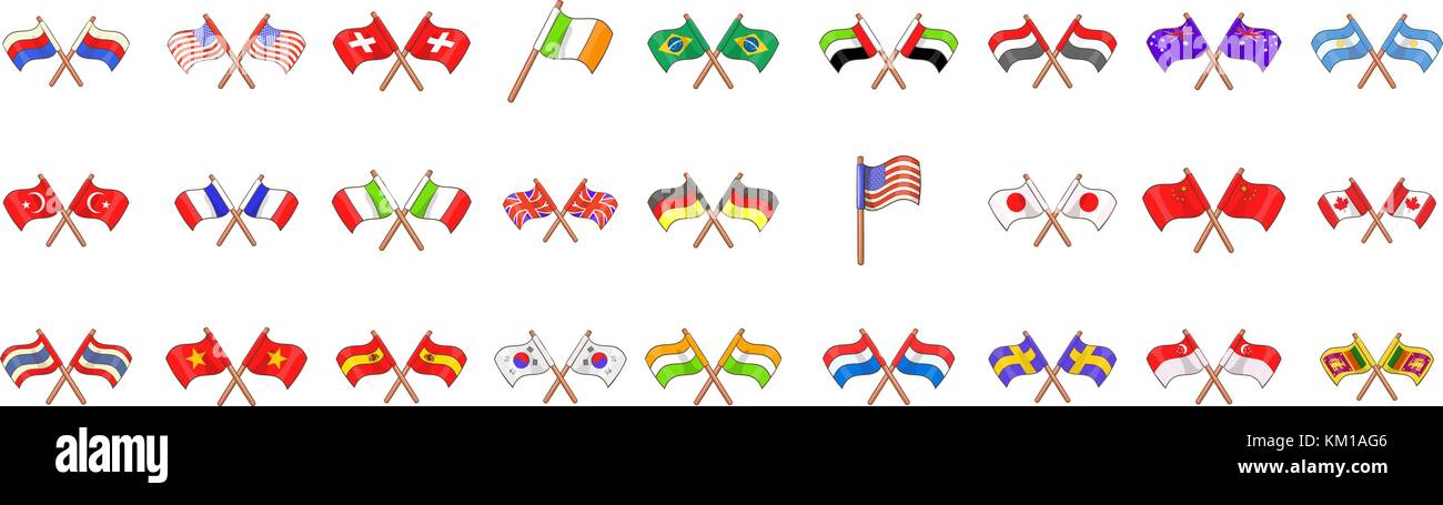 Country flag icon set, cartoon style Stock Vector Image & Art - Alamy