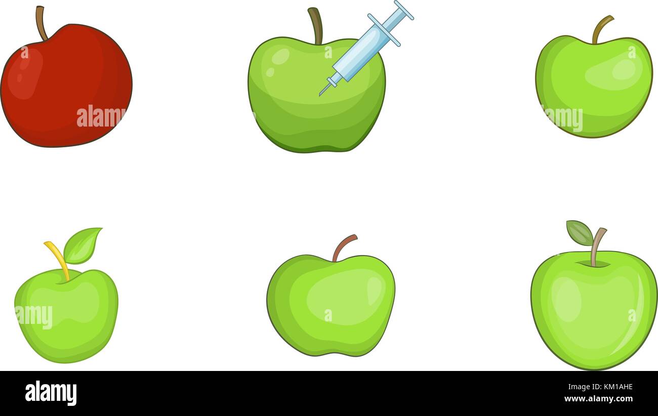 Apple icon set, cartoon style Stock Vector Image & Art - Alamy