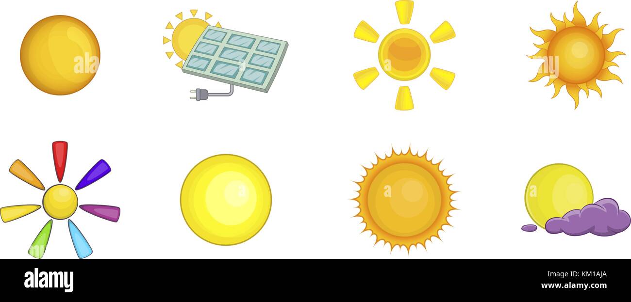 Sun icon set, cartoon style Stock Vector Image & Art - Alamy