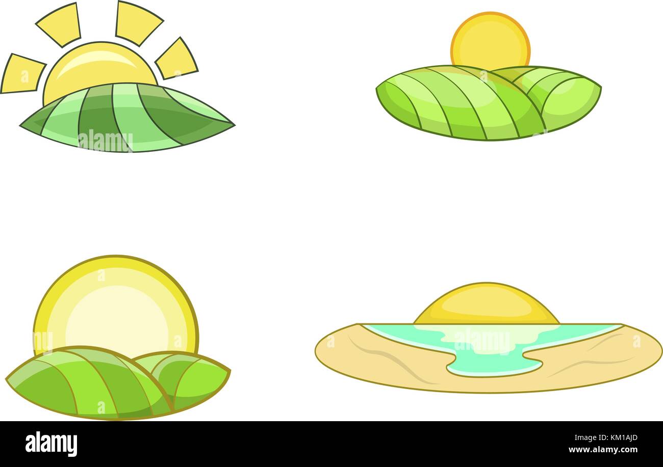 Sunrise icon set, cartoon style Stock Vector Image & Art - Alamy