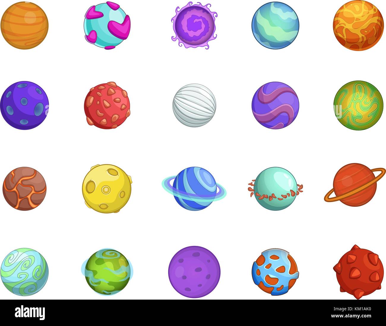 Planet icon set, cartoon style Stock Vector Image & Art - Alamy