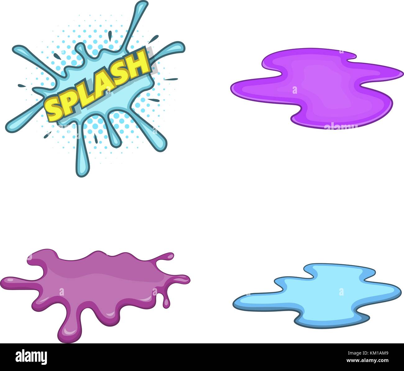 Splash icon set, cartoon style Stock Vector Image & Art - Alamy