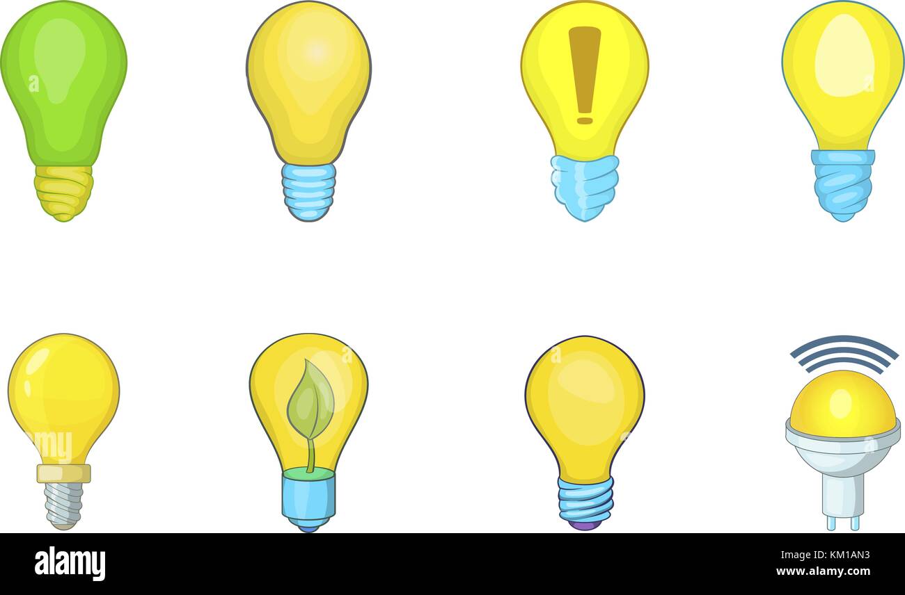 Bulb icon set, cartoon style Stock Vector Image & Art - Alamy