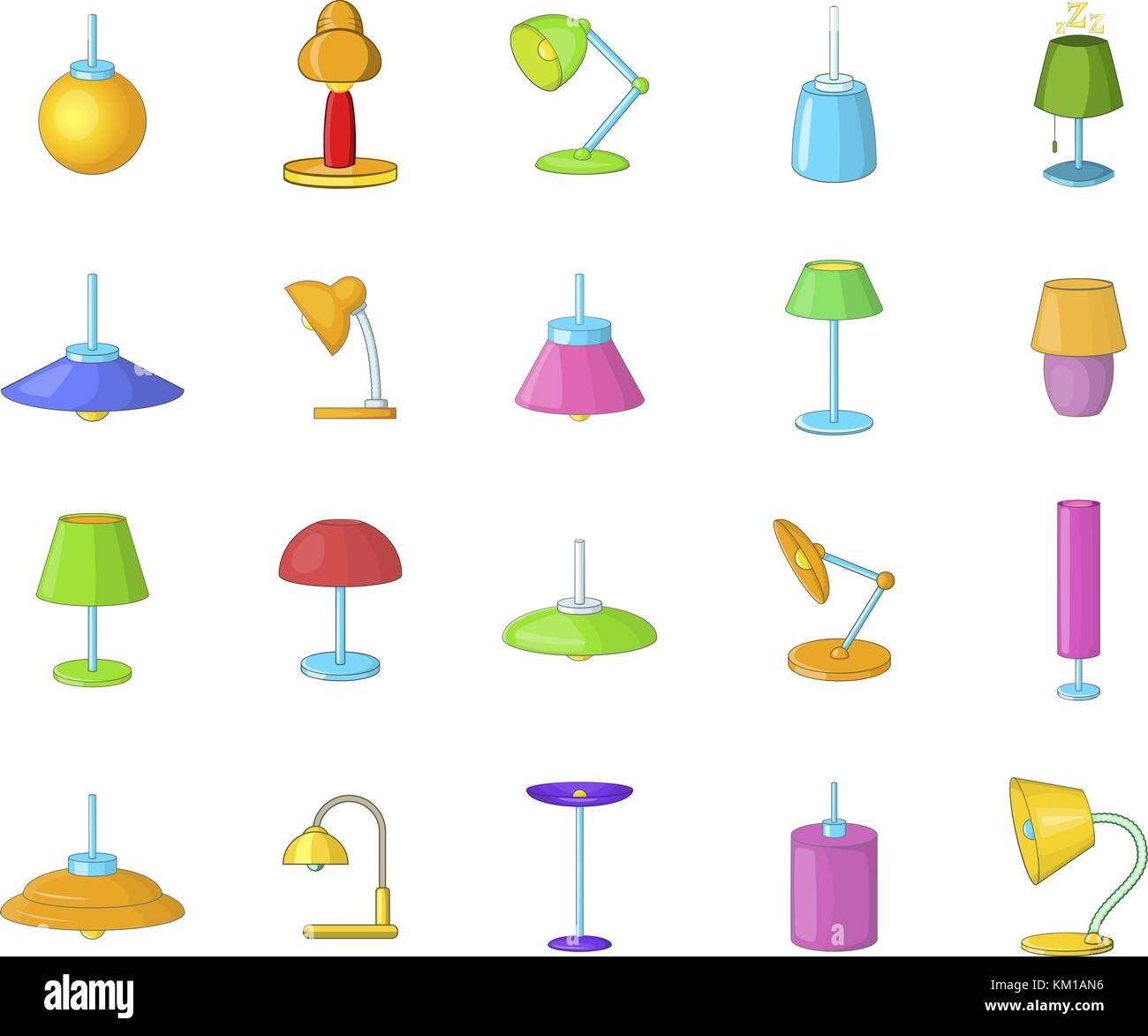 Lamp icon set, cartoon style Stock Vector Image & Art - Alamy