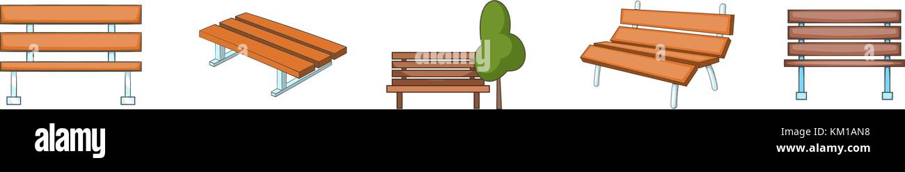 Bench icon set, cartoon style Stock Vector Image & Art - Alamy