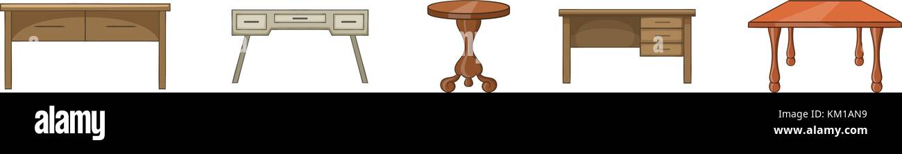 Table icon set, cartoon style Stock Vector Image & Art - Alamy