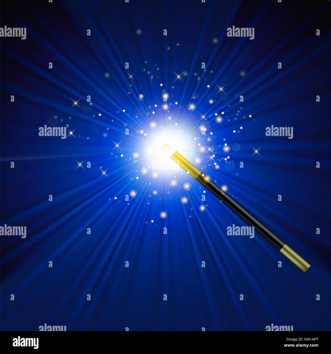 Realistic Magic Wand Stock Photo - Alamy