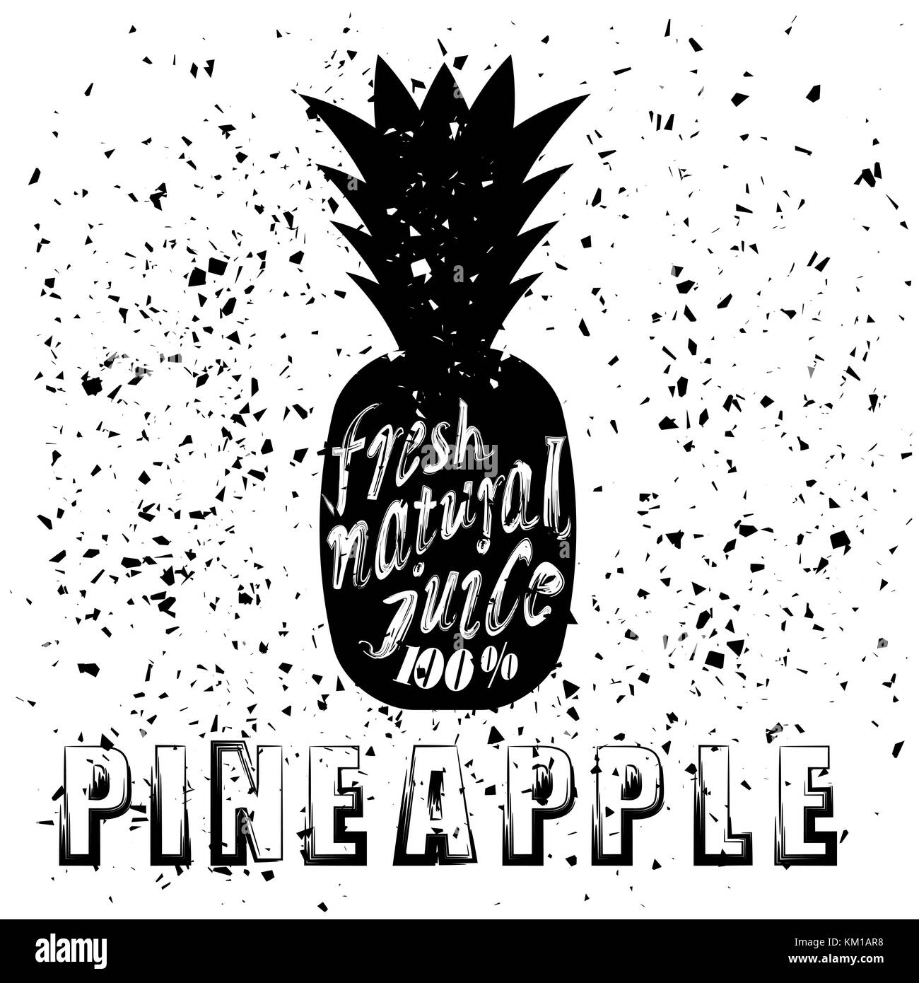 Pineapple Icon Typography Design. Vintage Fruit Poster Stock Photo - Alamy