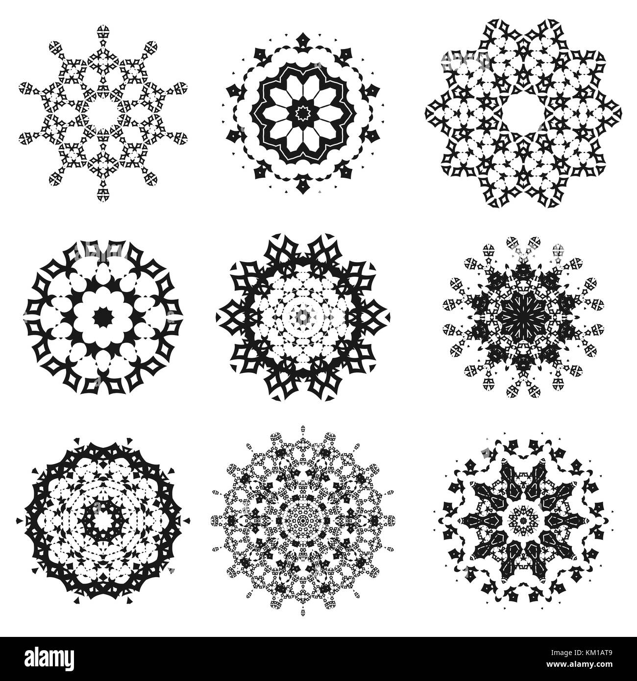 Set of Mandala Stock Photo - Alamy