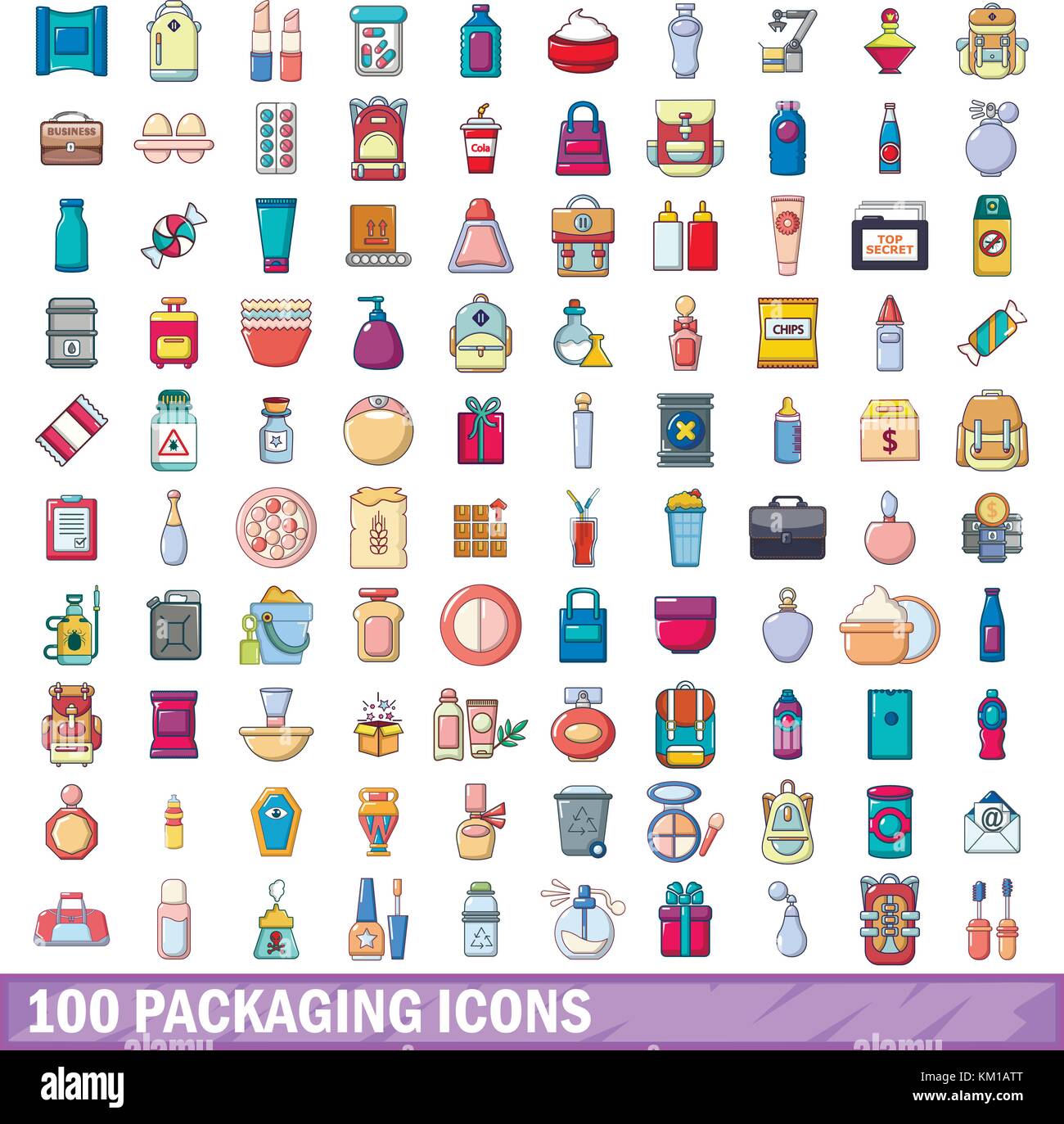 100 packaging icons set, cartoon style Stock Vector Image & Art - Alamy