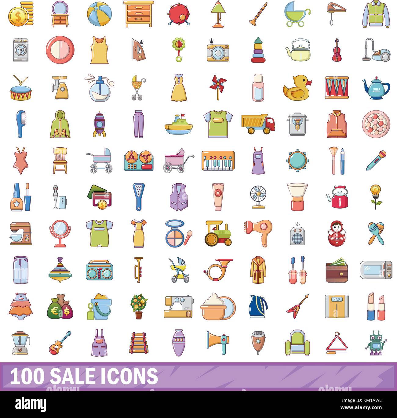 100 sale icons set, cartoon style Stock Vector Image & Art - Alamy