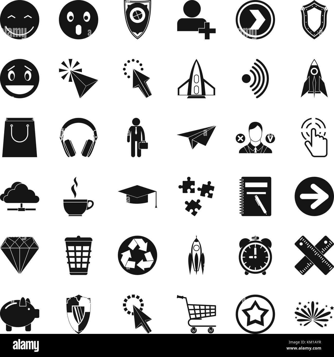 Interface of pictogram icons set, simple style Stock Vector Image & Art ...