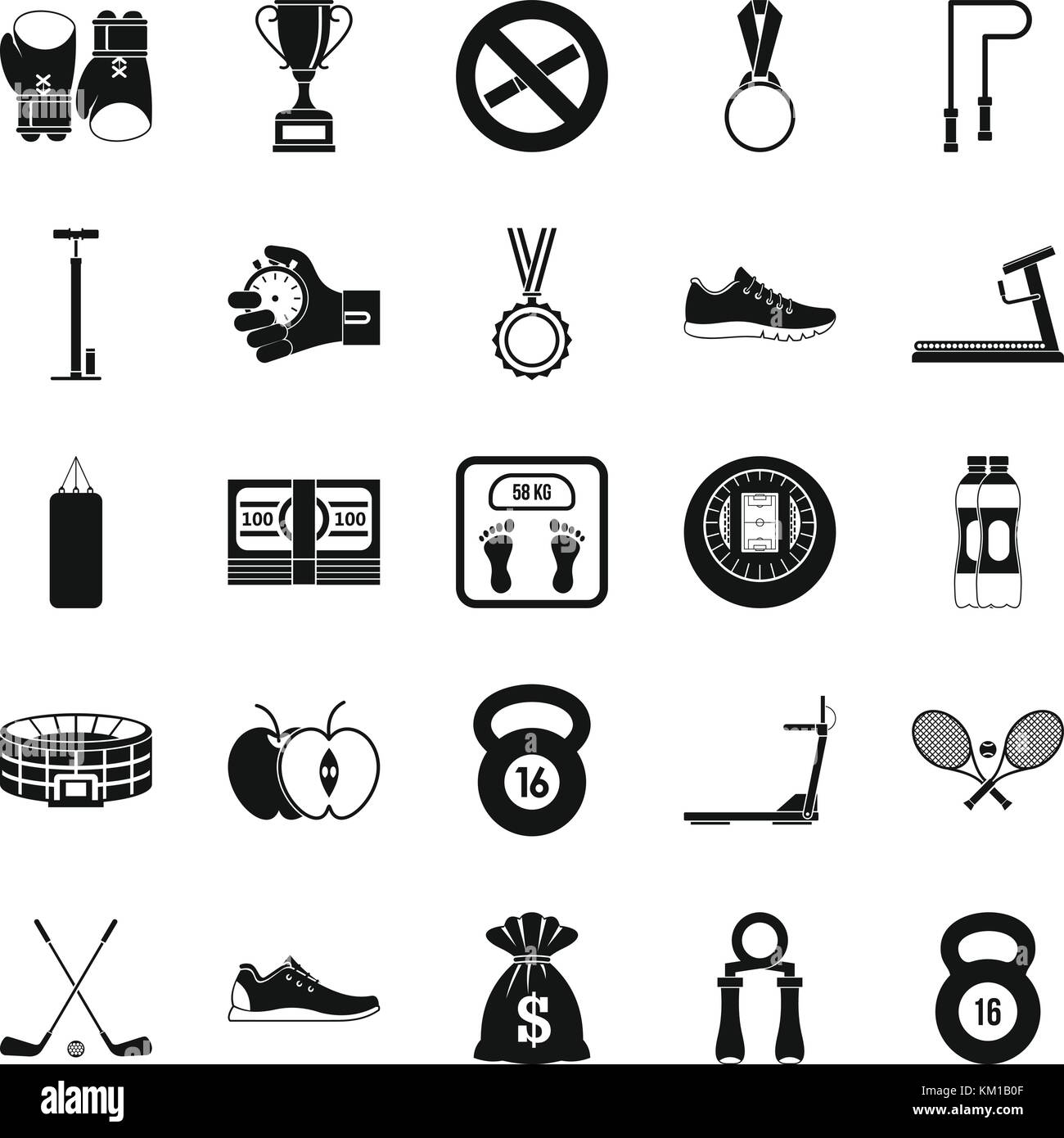 Boxing icons set, simple style Stock Vector Image & Art - Alamy