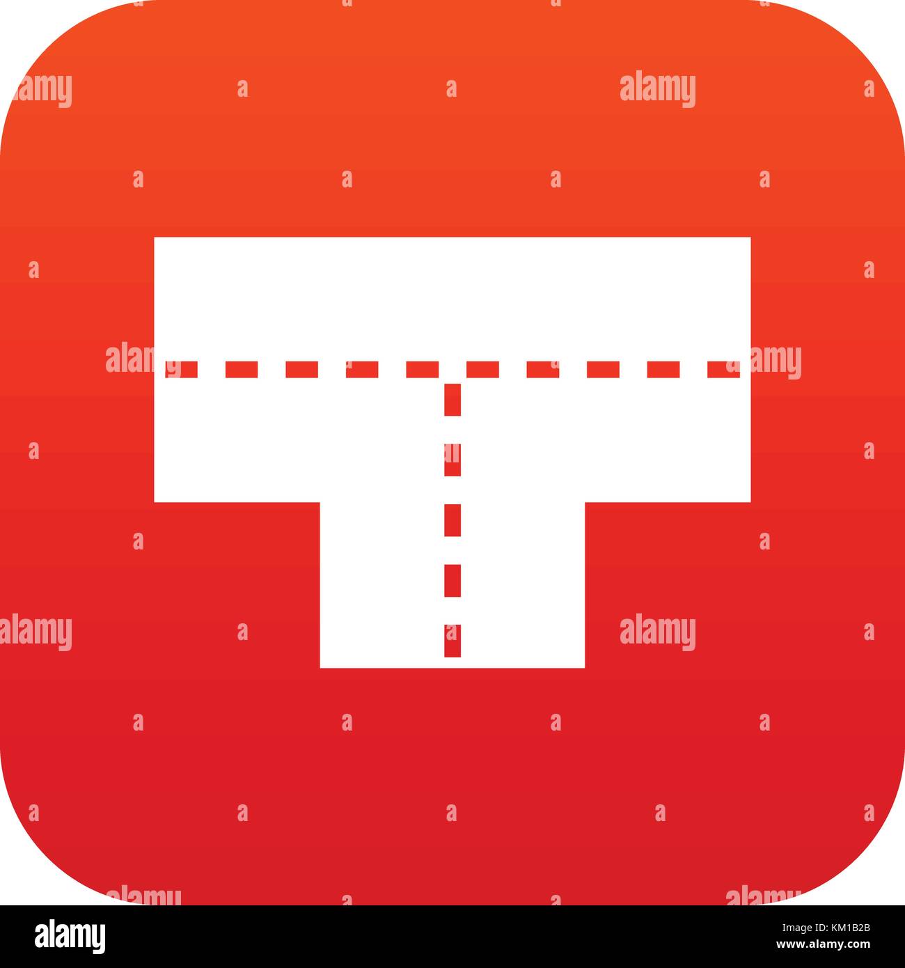 T junction of road Stock Vector Images - Alamy