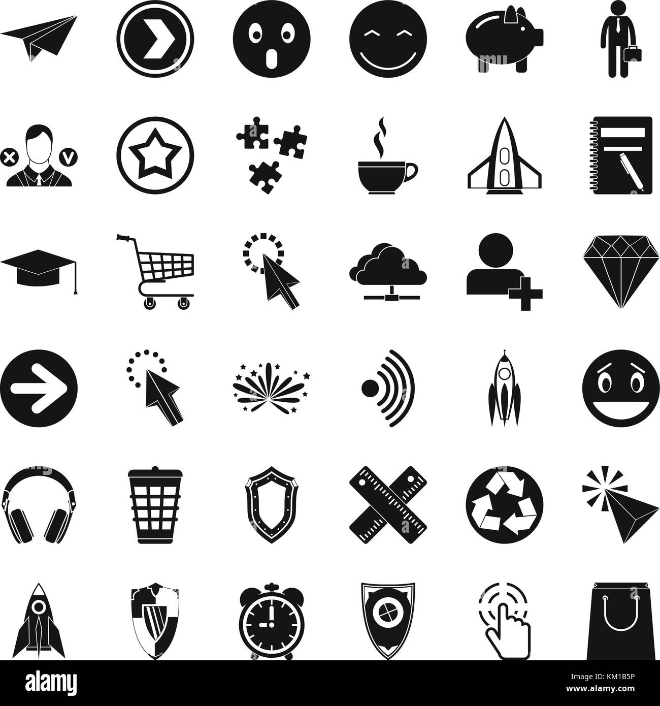 Computer pictogram icons set, simple style Stock Vector Image & Art - Alamy