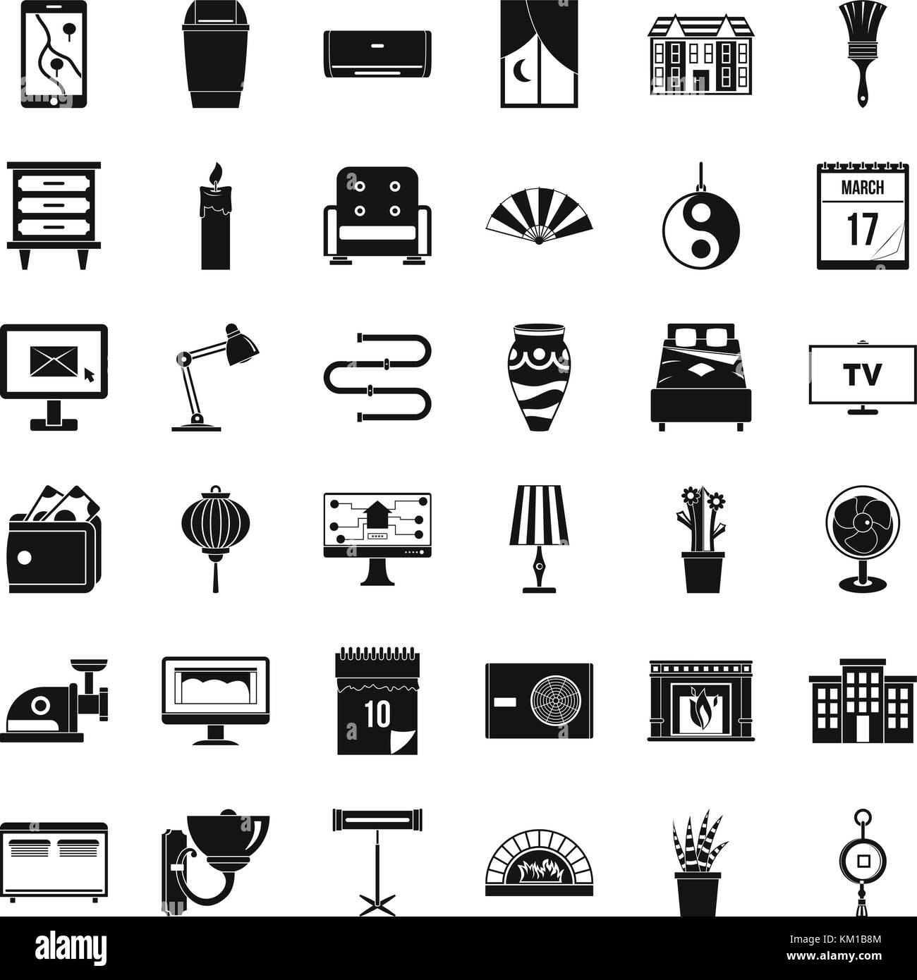 House interior icons set, simple style Stock Vector Image & Art - Alamy