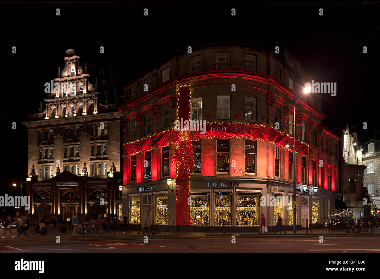 The Rutland Luxury Hotel in Edinburgh decorated as a present at ...