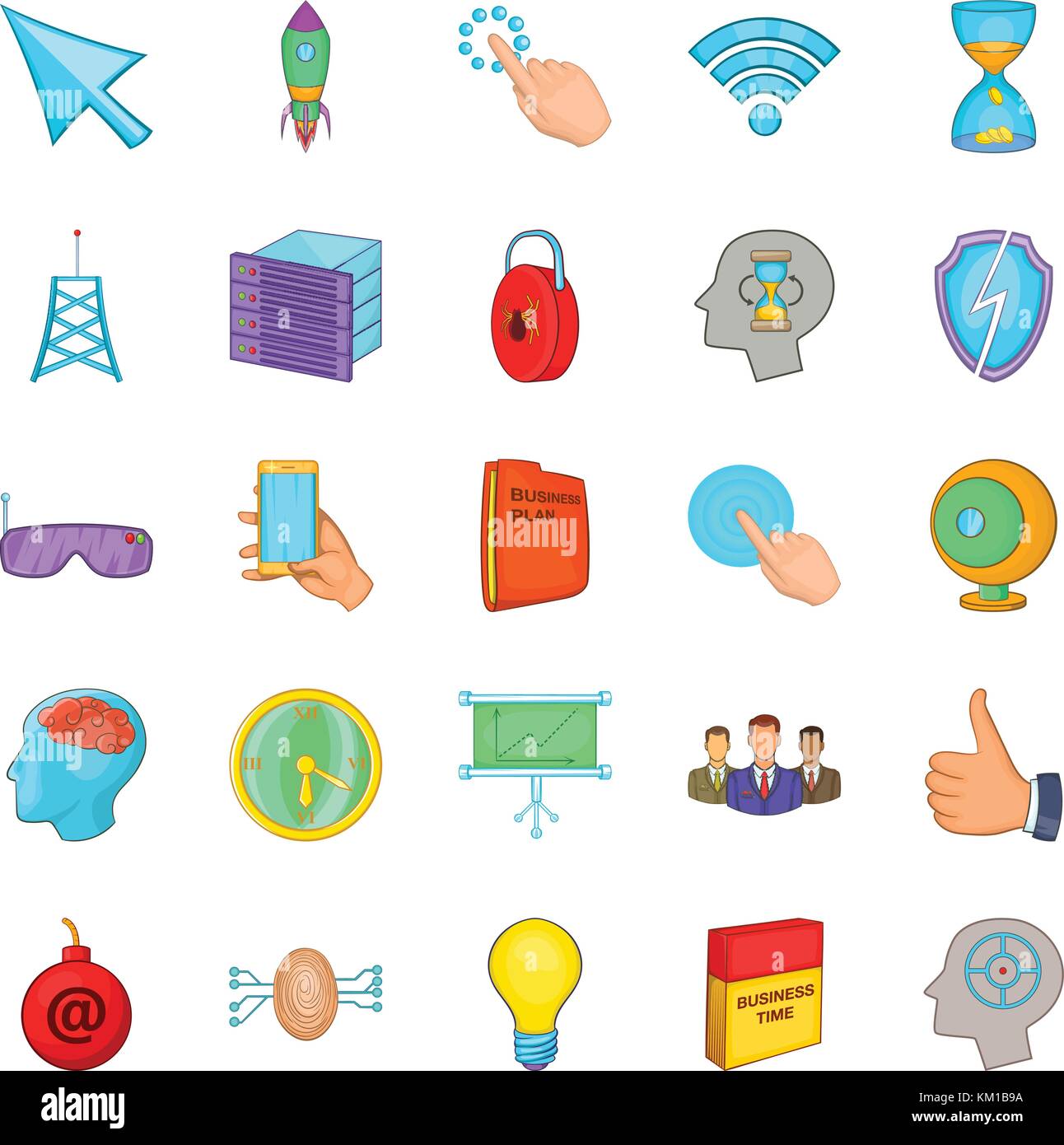 Commercial advertising icons set, cartoon style Stock Vector Image ...