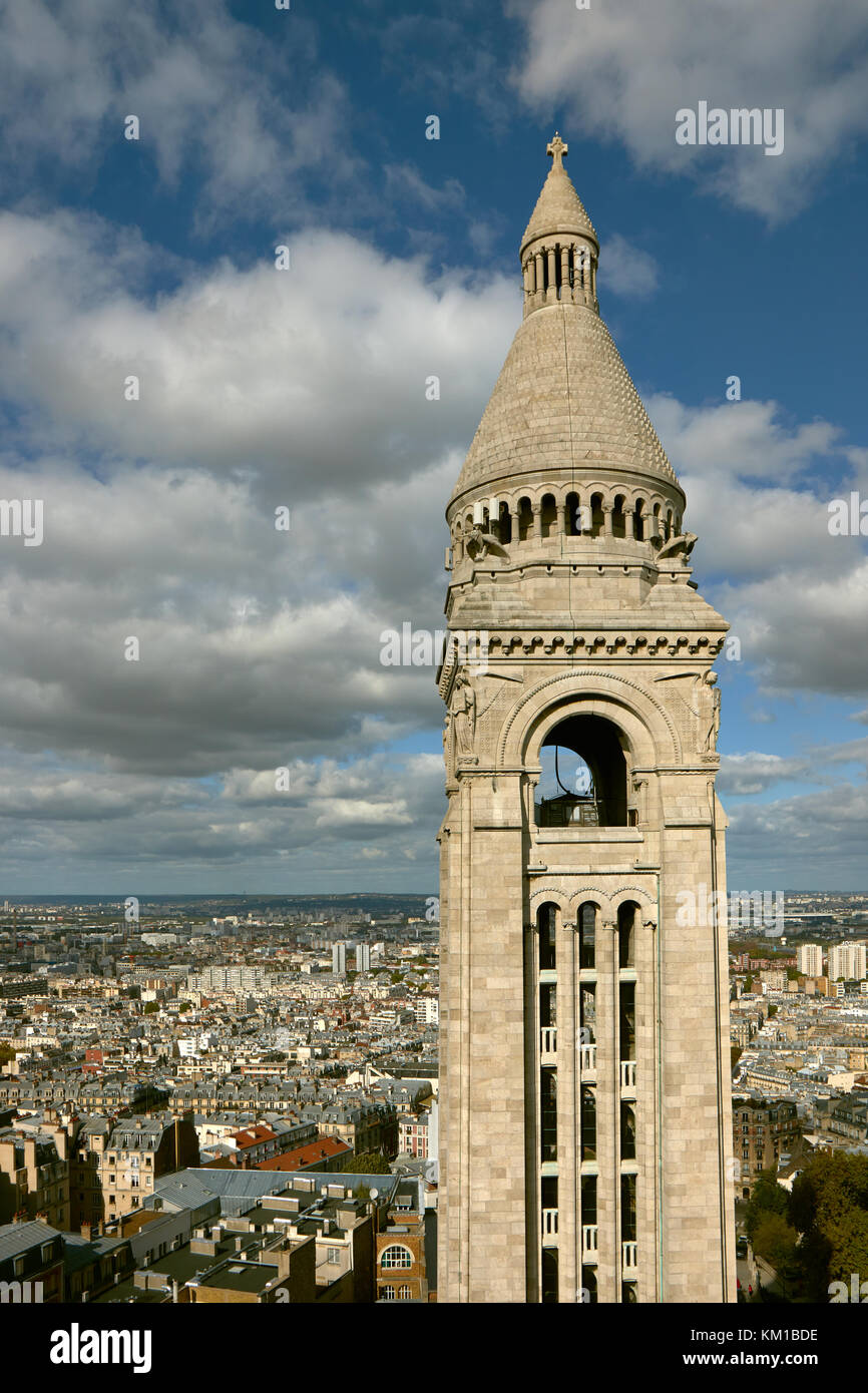 View on Paris from the Basilica of the Sacred Heart of Paris Stock ...