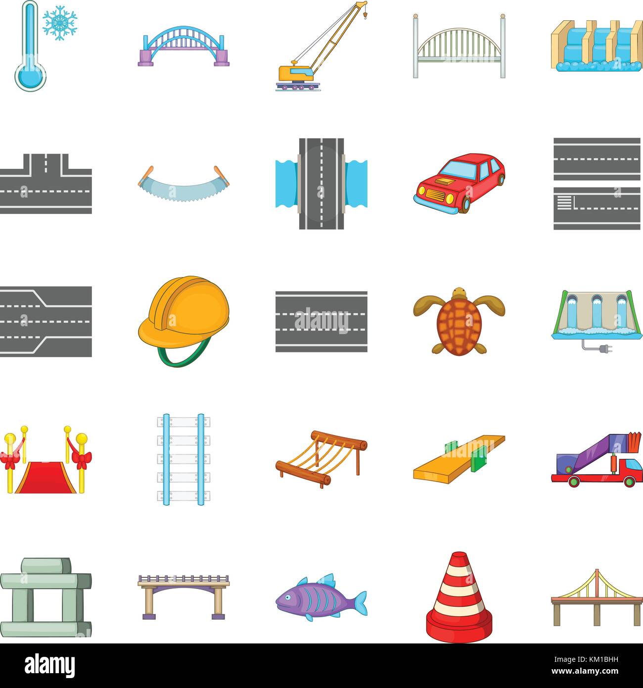 Intersection icons set, cartoon style Stock Vector Image & Art - Alamy