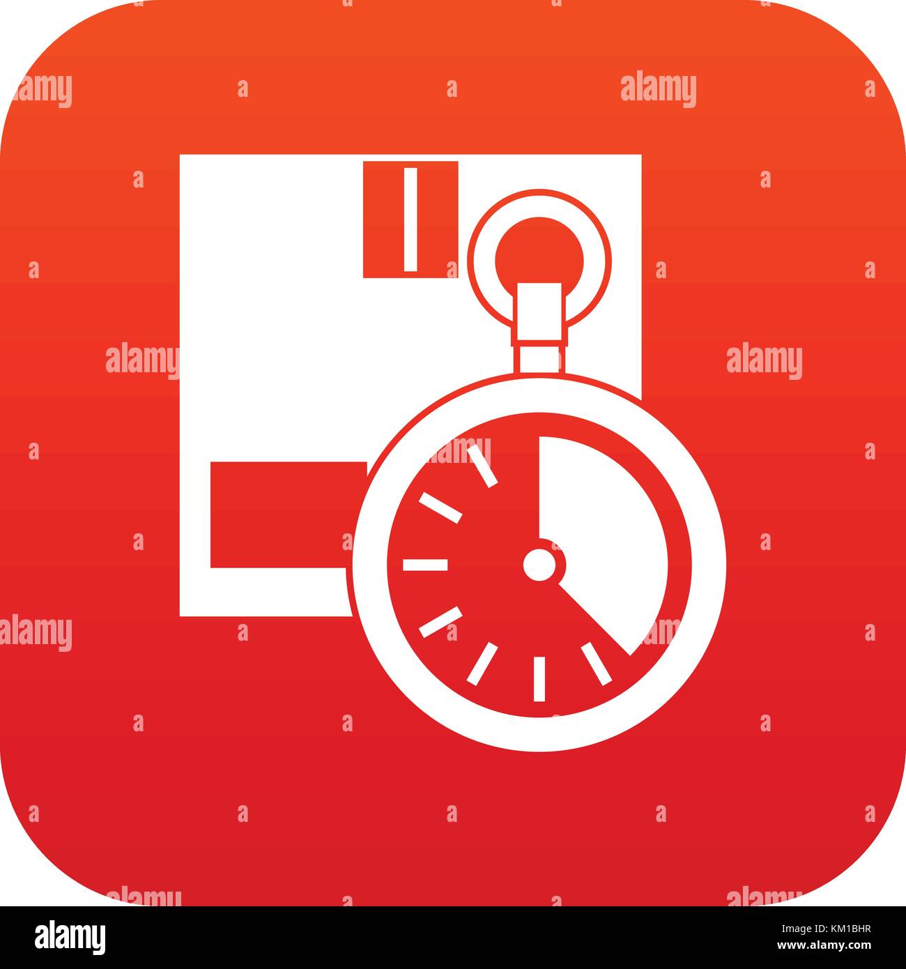 Cardboard box with stopwatch icon digital red Stock Vector Image & Art ...