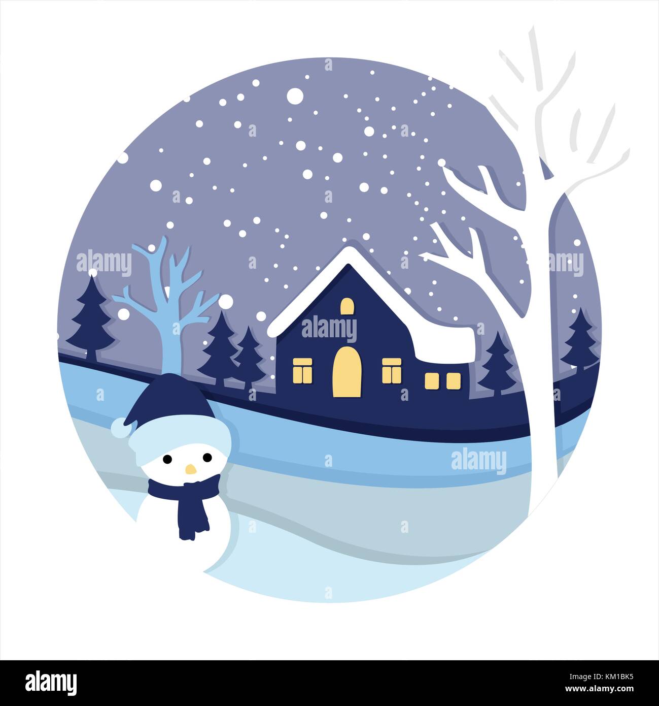 Christmas house set snow Cut Out Stock Images & Pictures - Alamy