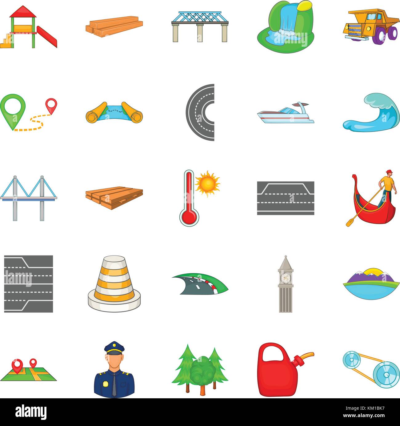 Traversal icons set, cartoon style Stock Vector Image & Art - Alamy