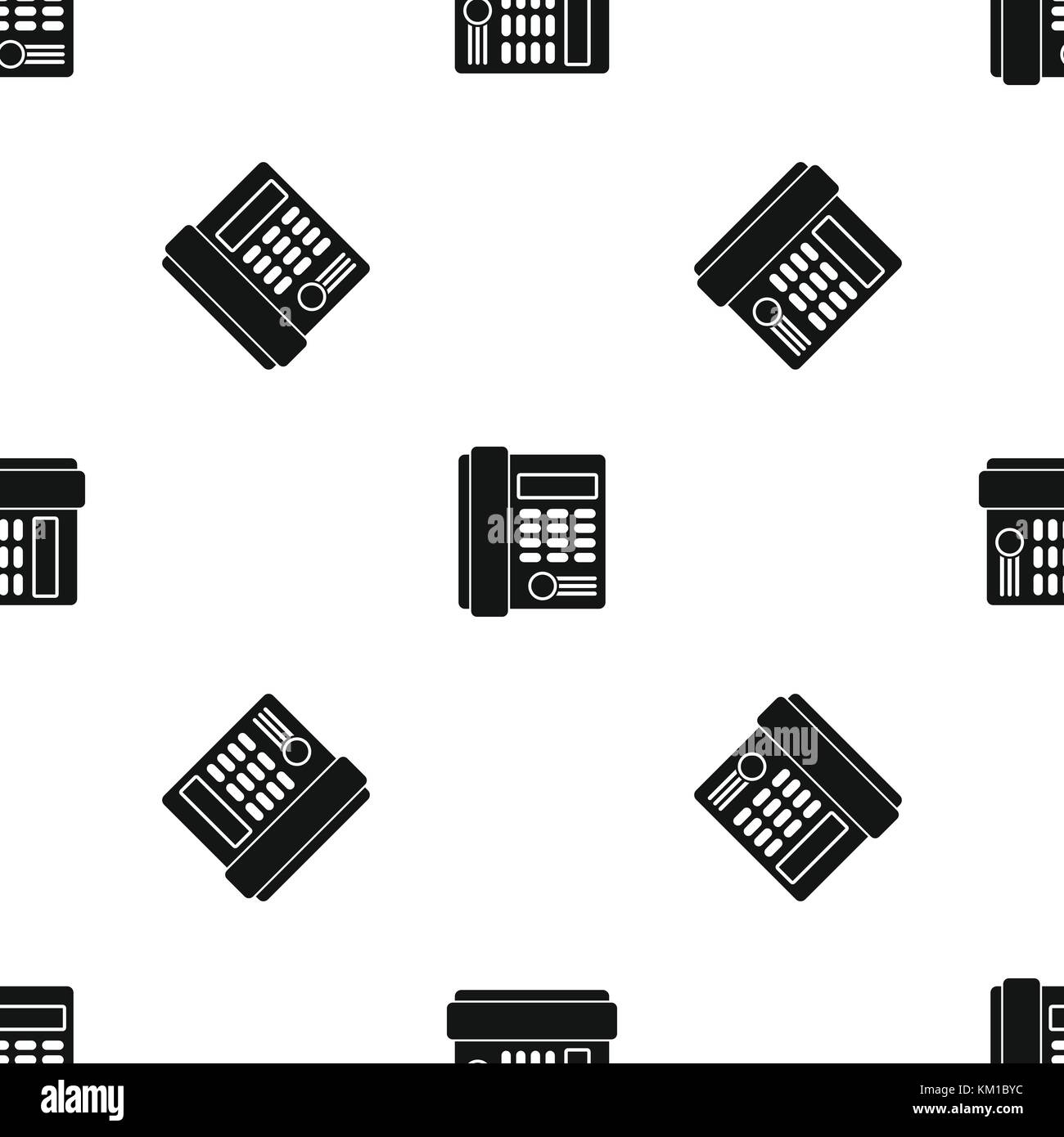 Office business keypad phone pattern seamless black Stock Vector Image ...