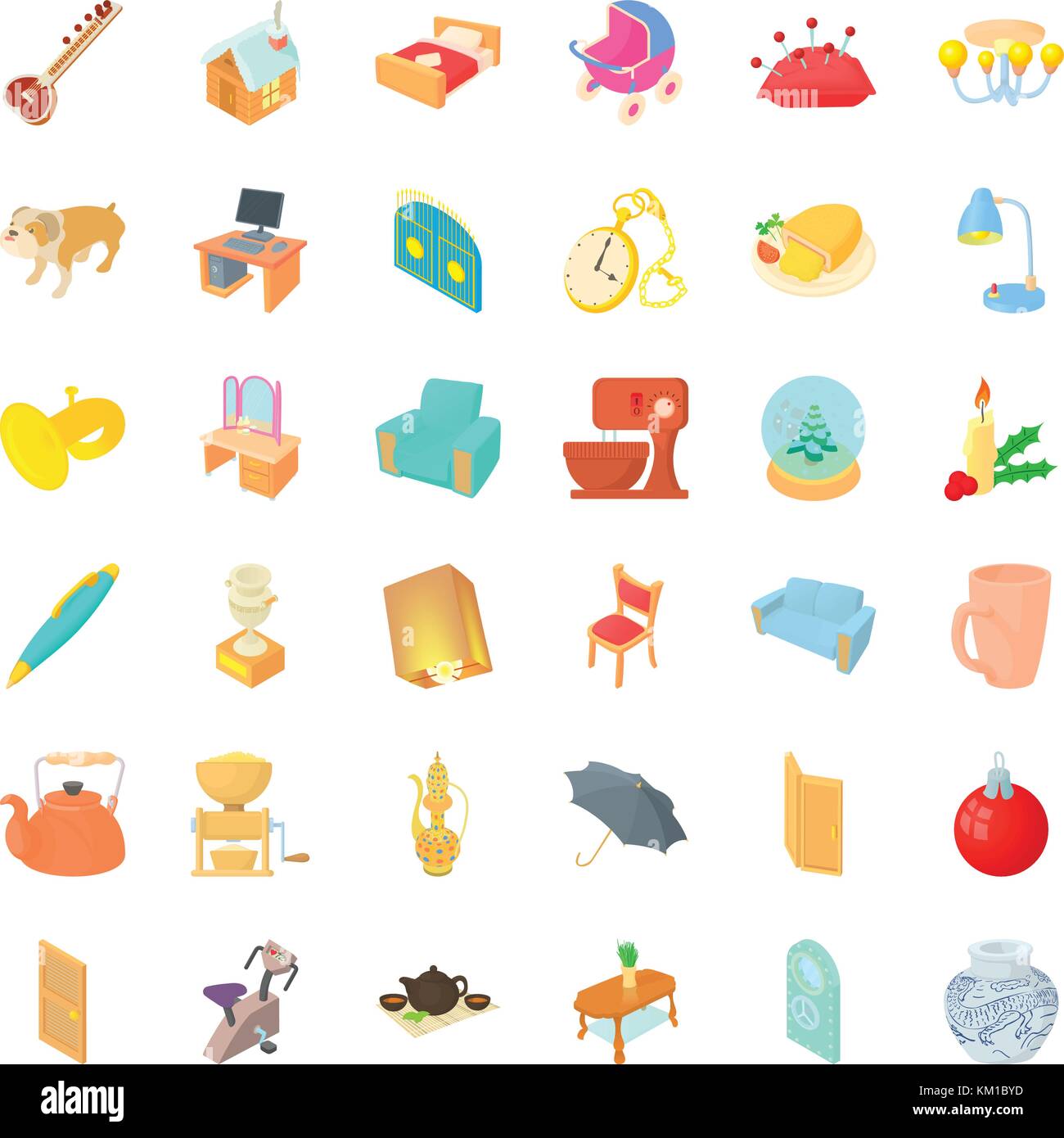 House decor icons set, cartoon style Stock Vector Image & Art - Alamy