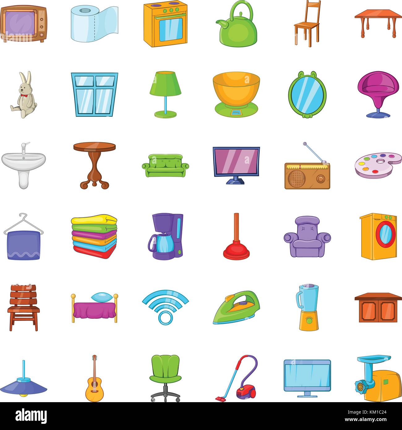 Comfort room icons set, cartoon style Stock Vector Image & Art - Alamy