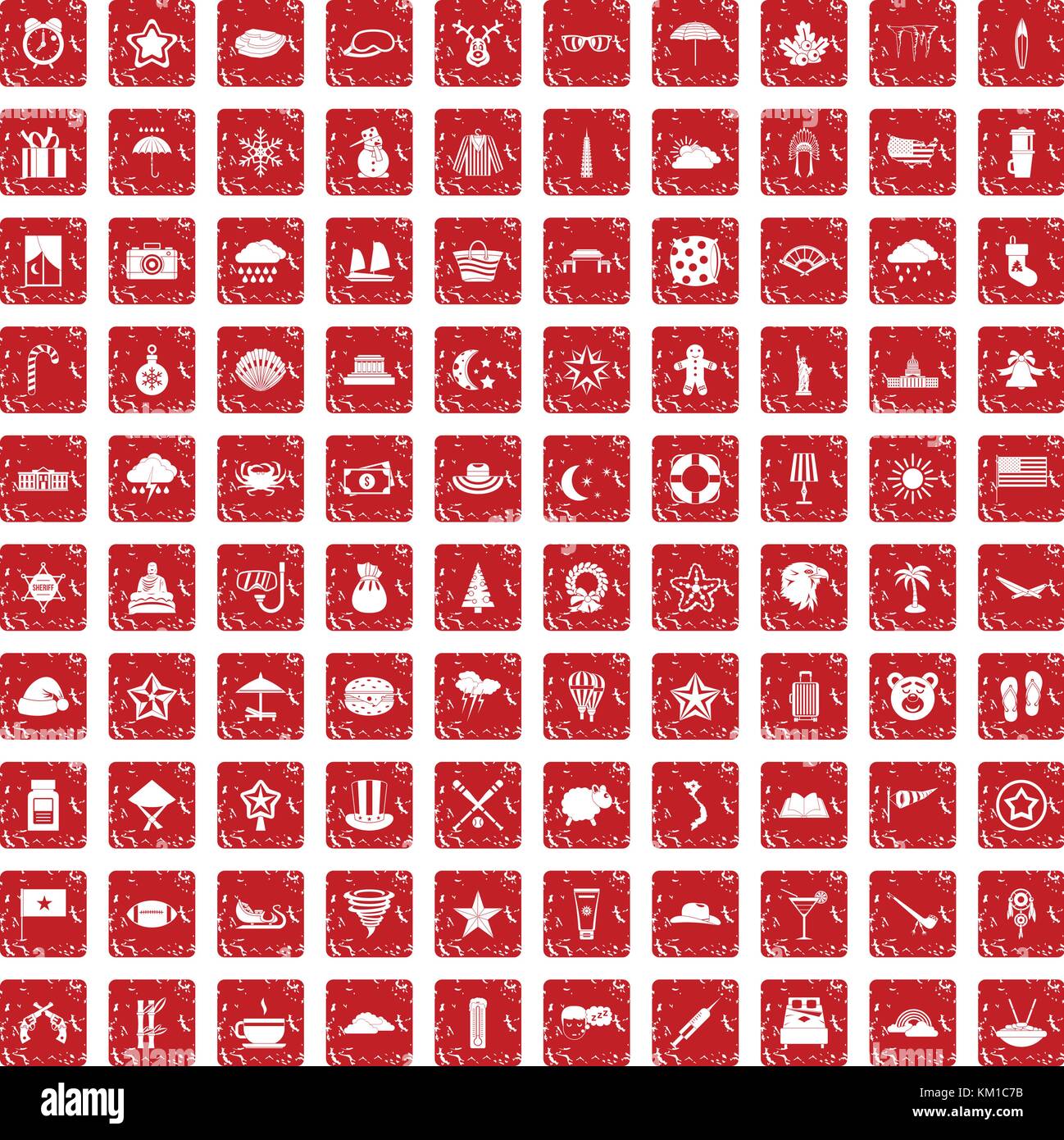 100 star icons set grunge red Stock Vector Image & Art - Alamy