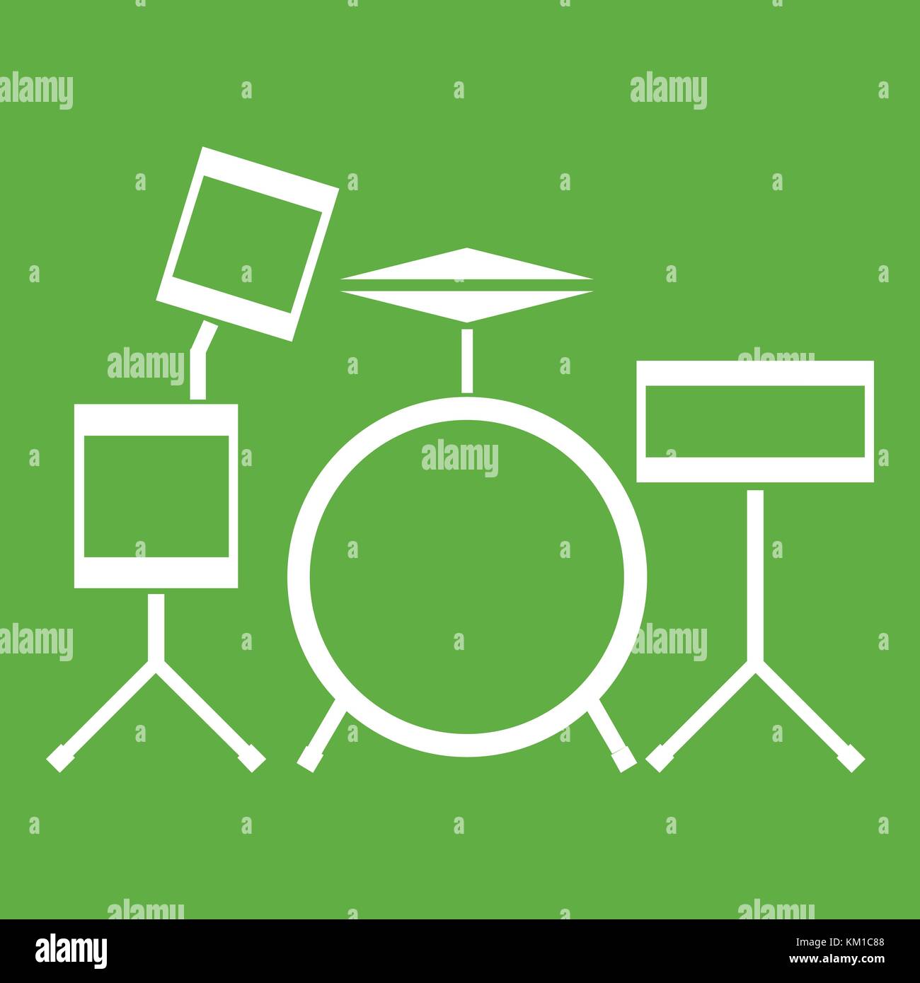 Drum kit icon green Stock Vector Image & Art - Alamy