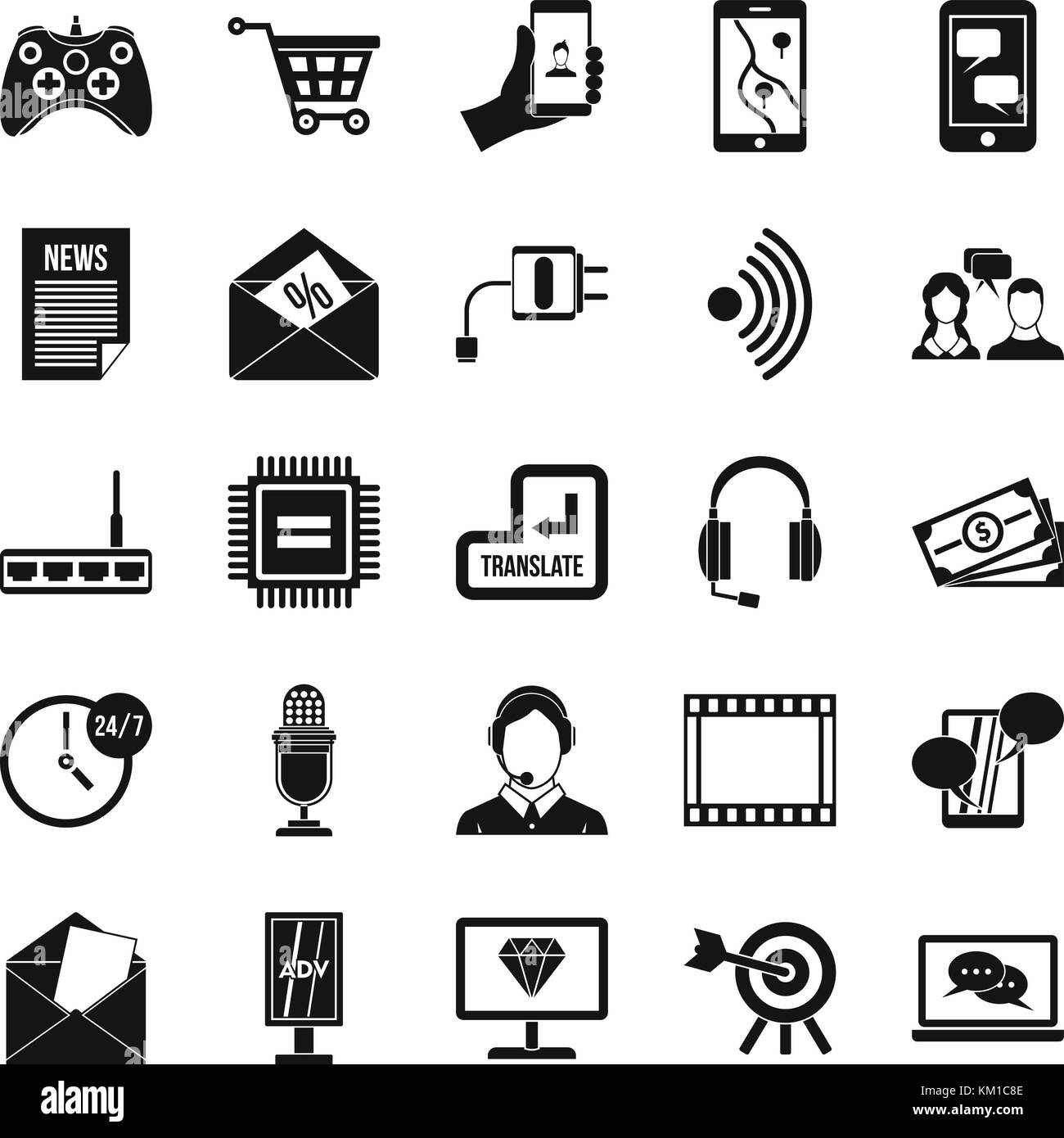 Mobile device icons set, simple style Stock Vector Image & Art - Alamy