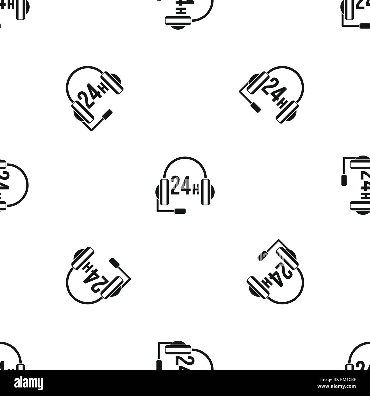 Support 24 hours pattern seamless black Stock Vector Image & Art - Alamy