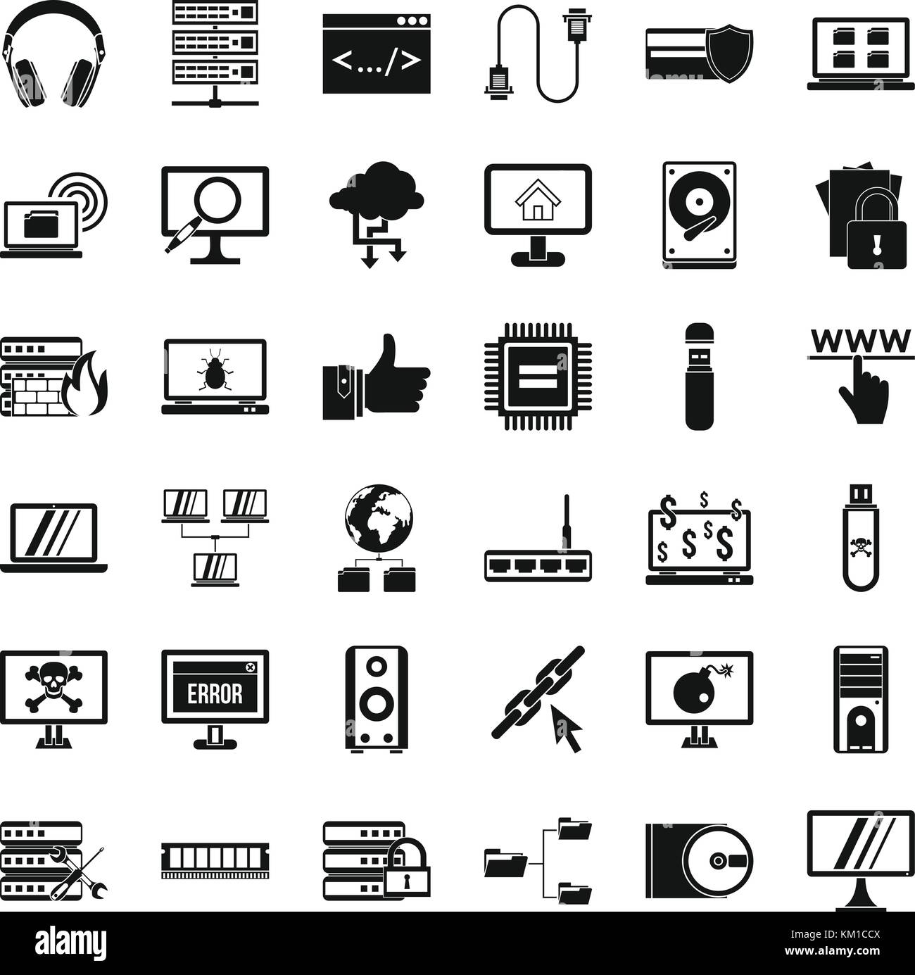 Internet icons set, simple style Stock Vector Image & Art - Alamy