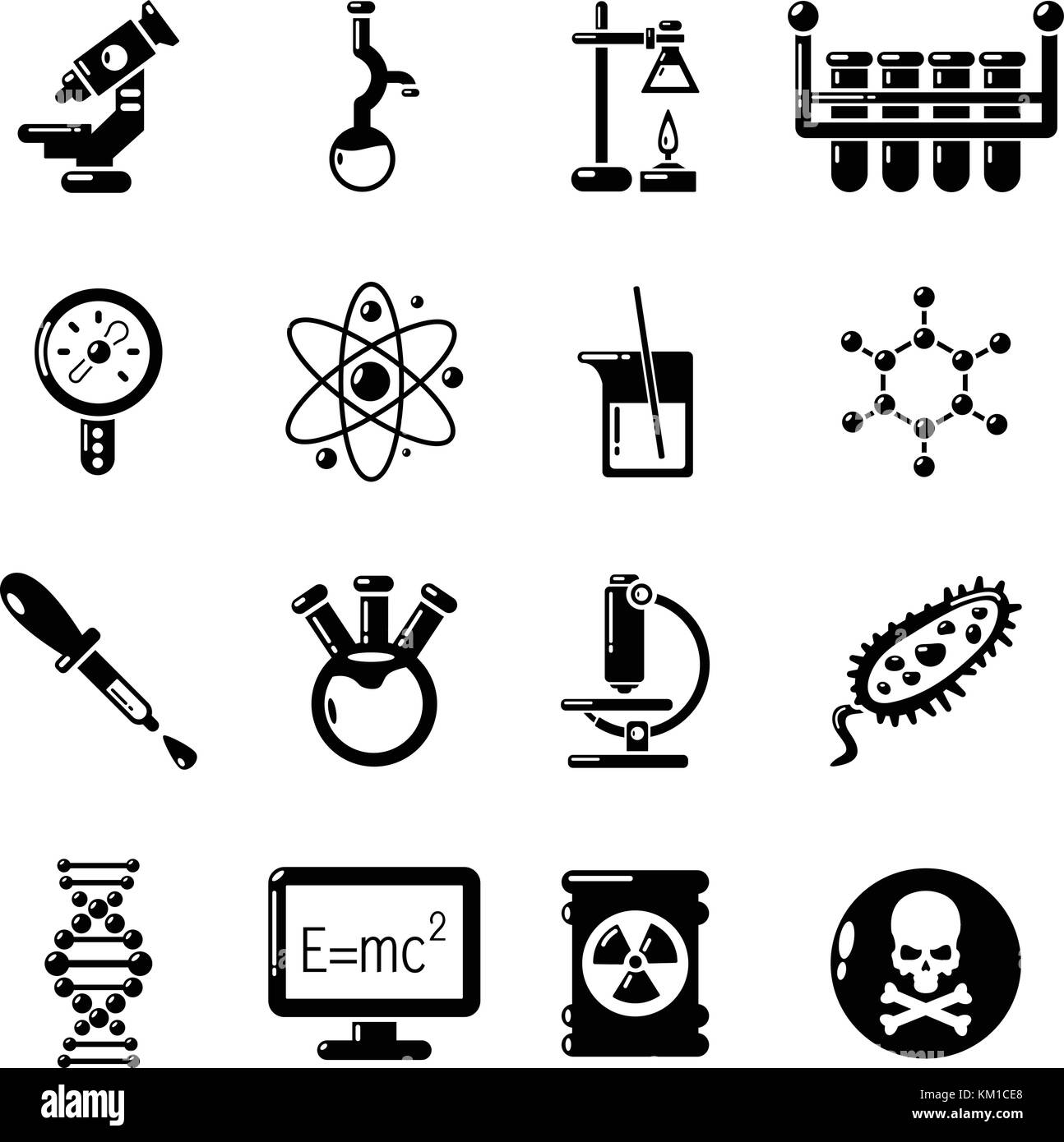 Chemistry laboratory icons set, simple style Stock Vector Image & Art ...
