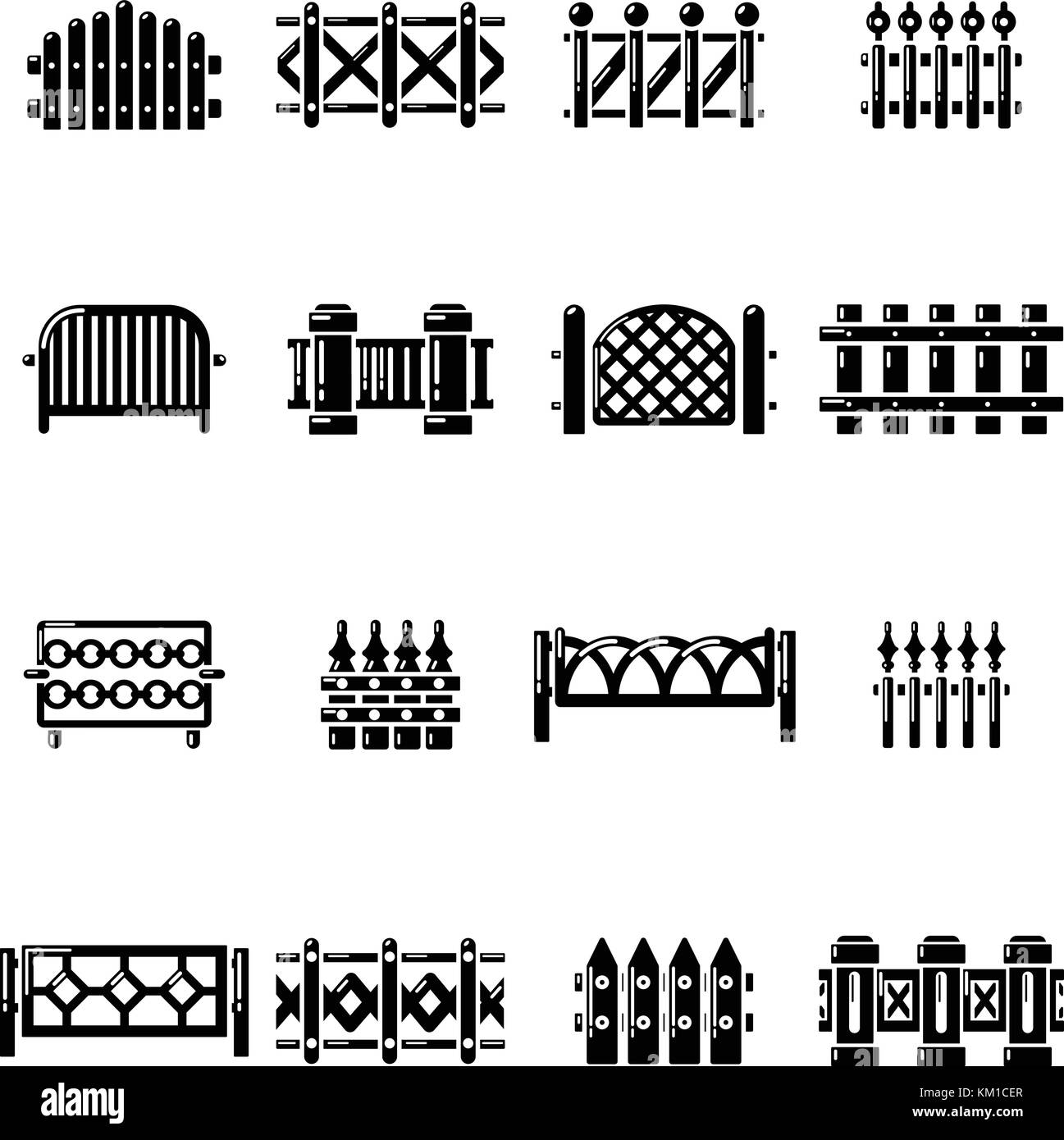Different fencing icons set, simple style Stock Vector Image & Art - Alamy