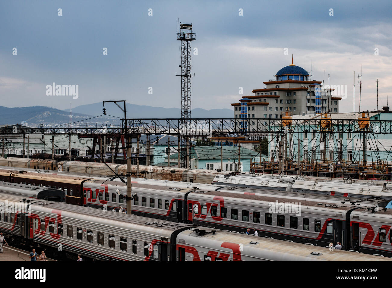Train station of Ulan Ude, link to the transmongolian train Stock Photo ...
