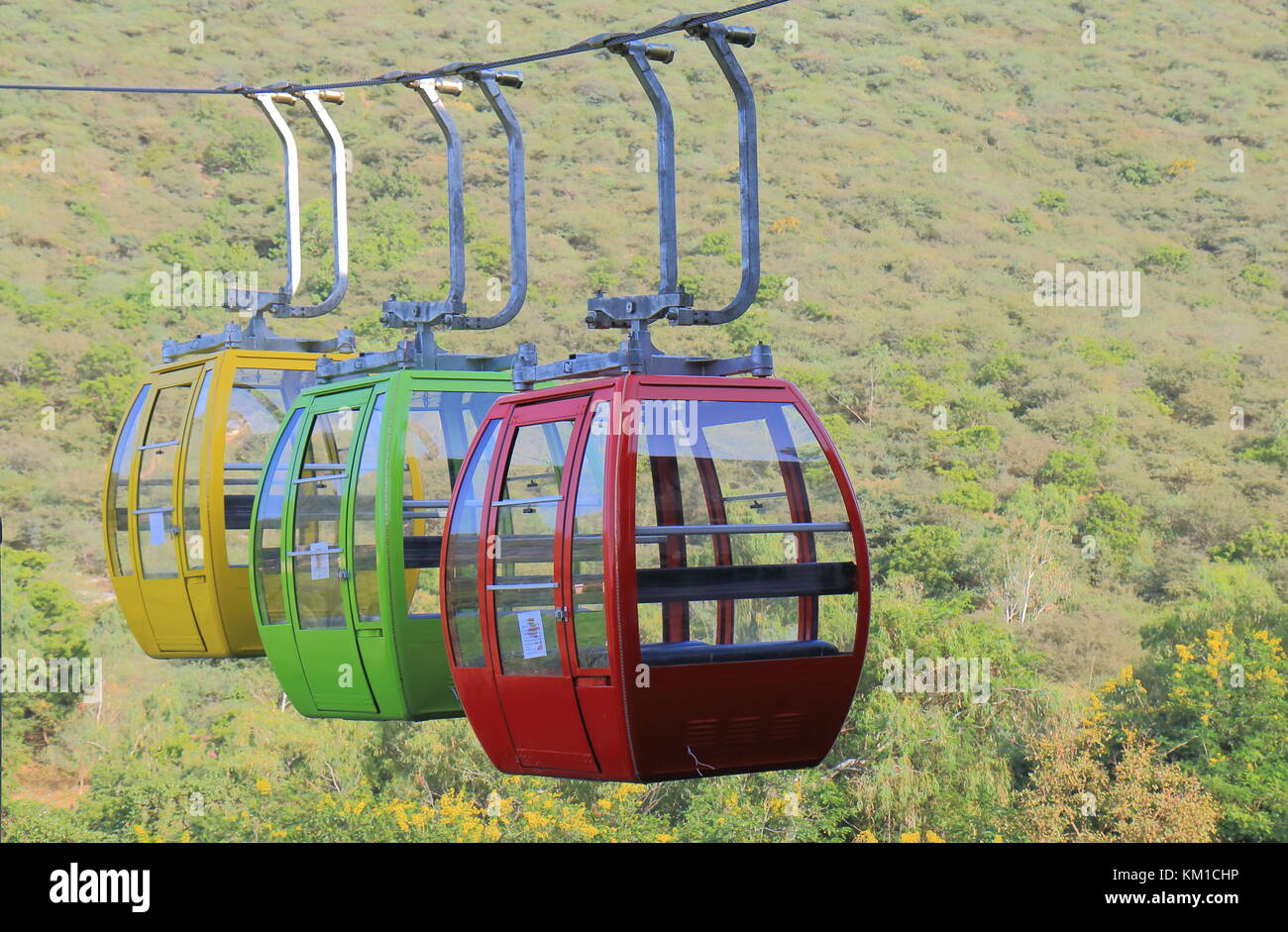 Cable car to Shri Manshapurna Karni Mata temple in Udaipur India Stock ...