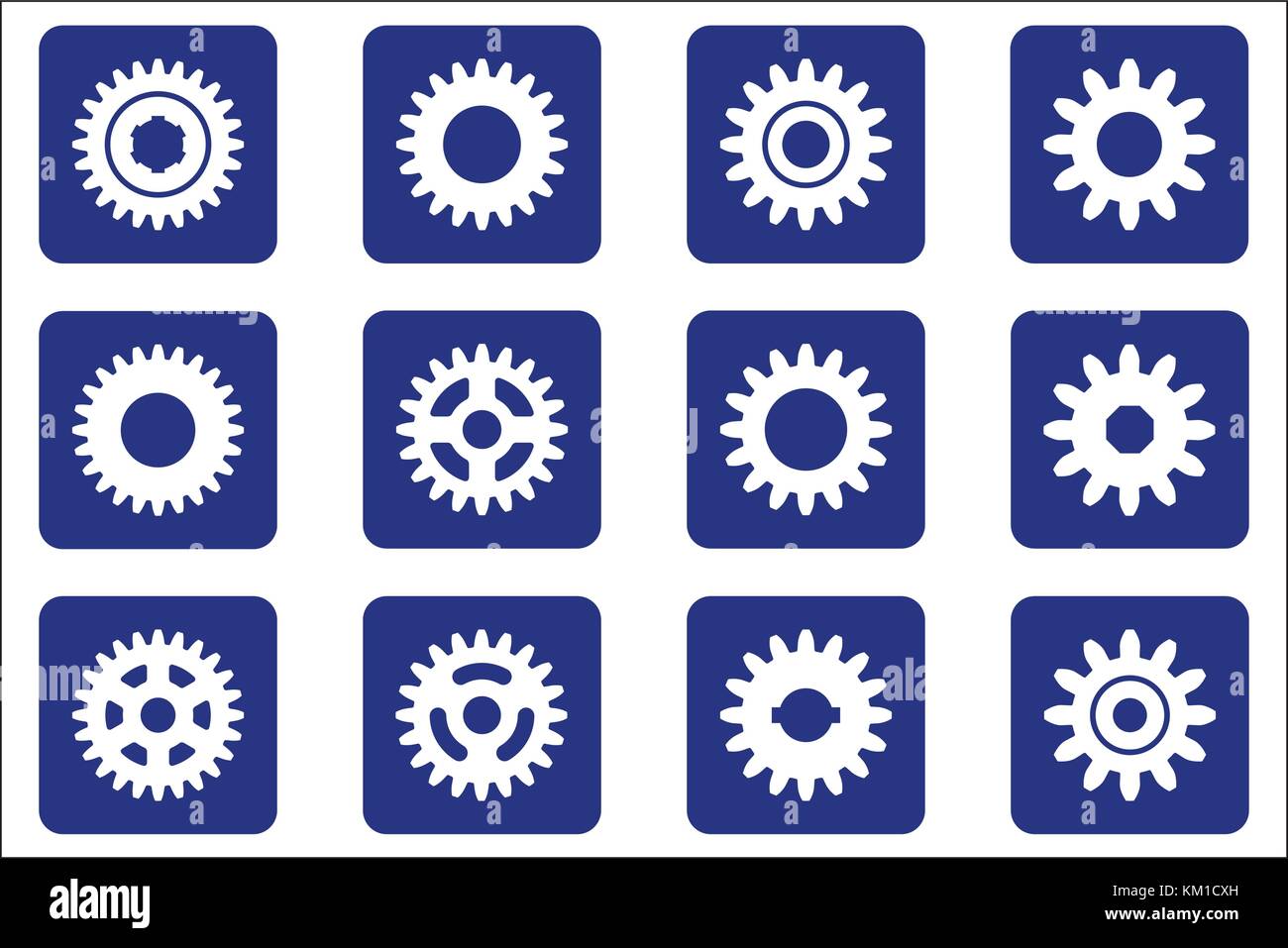 Gear wheel vector icon. Mechanical devices offer positive transmission ...
