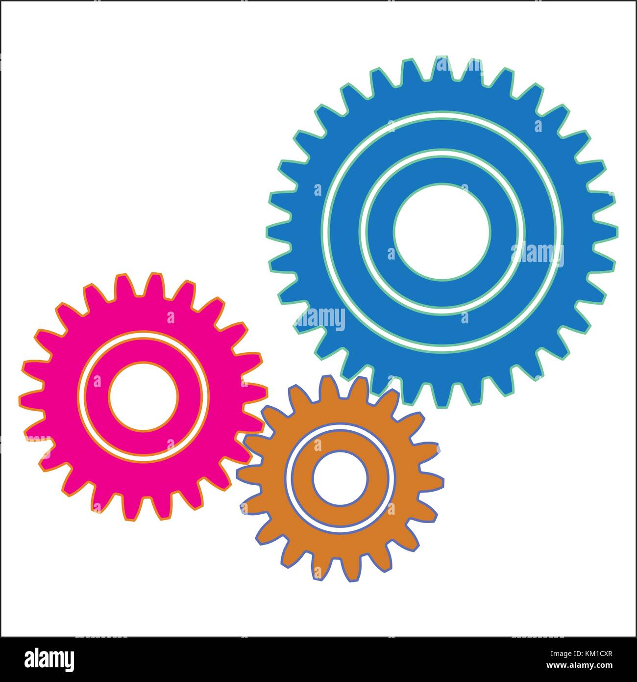 Gear wheel vector icon. Mechanical devices offer positive transmission ...