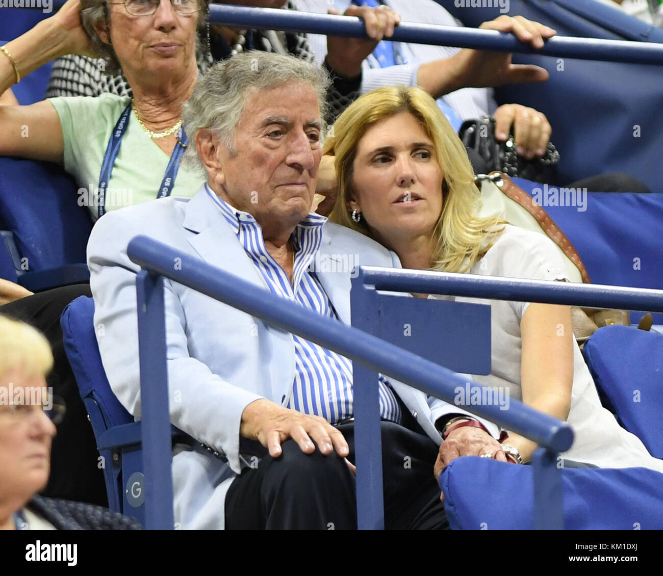 NEW YORK, NY - SEPTEMBER 07: Tony Bennett, Susan Crow on Day Ten of the ...