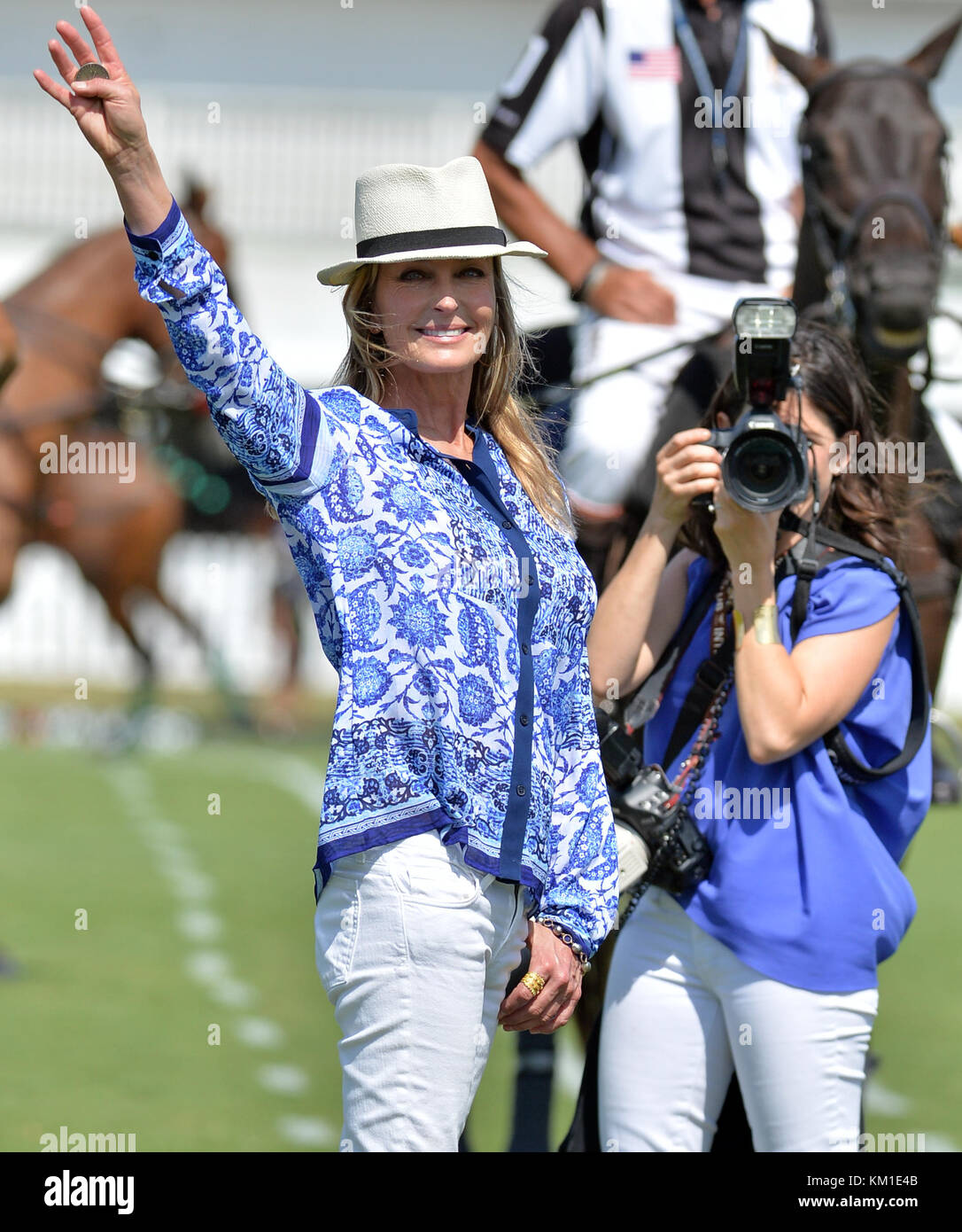 WELLINGTON, FL - APRIL 24: Actress Bo Derek does the coin toss and ...