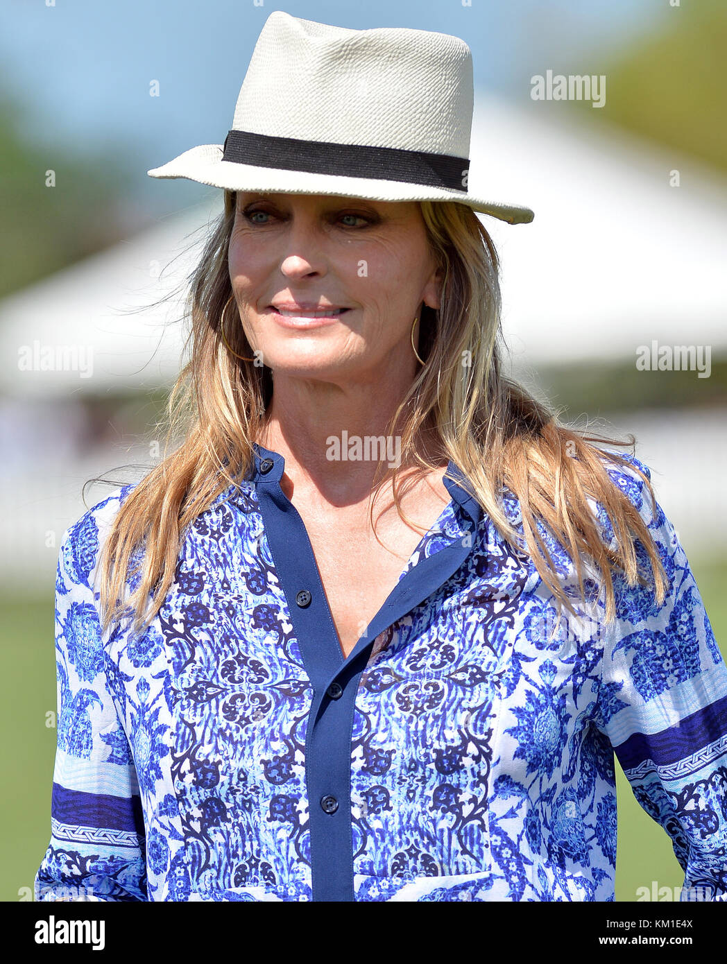 WELLINGTON, FL - APRIL 24: Actress Bo Derek does the coin toss and ...