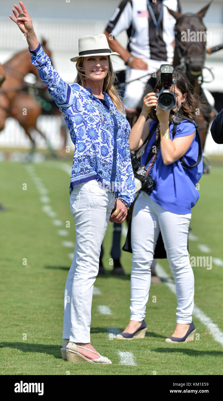 WELLINGTON, FL - APRIL 24: Actress Bo Derek does the coin toss and ...